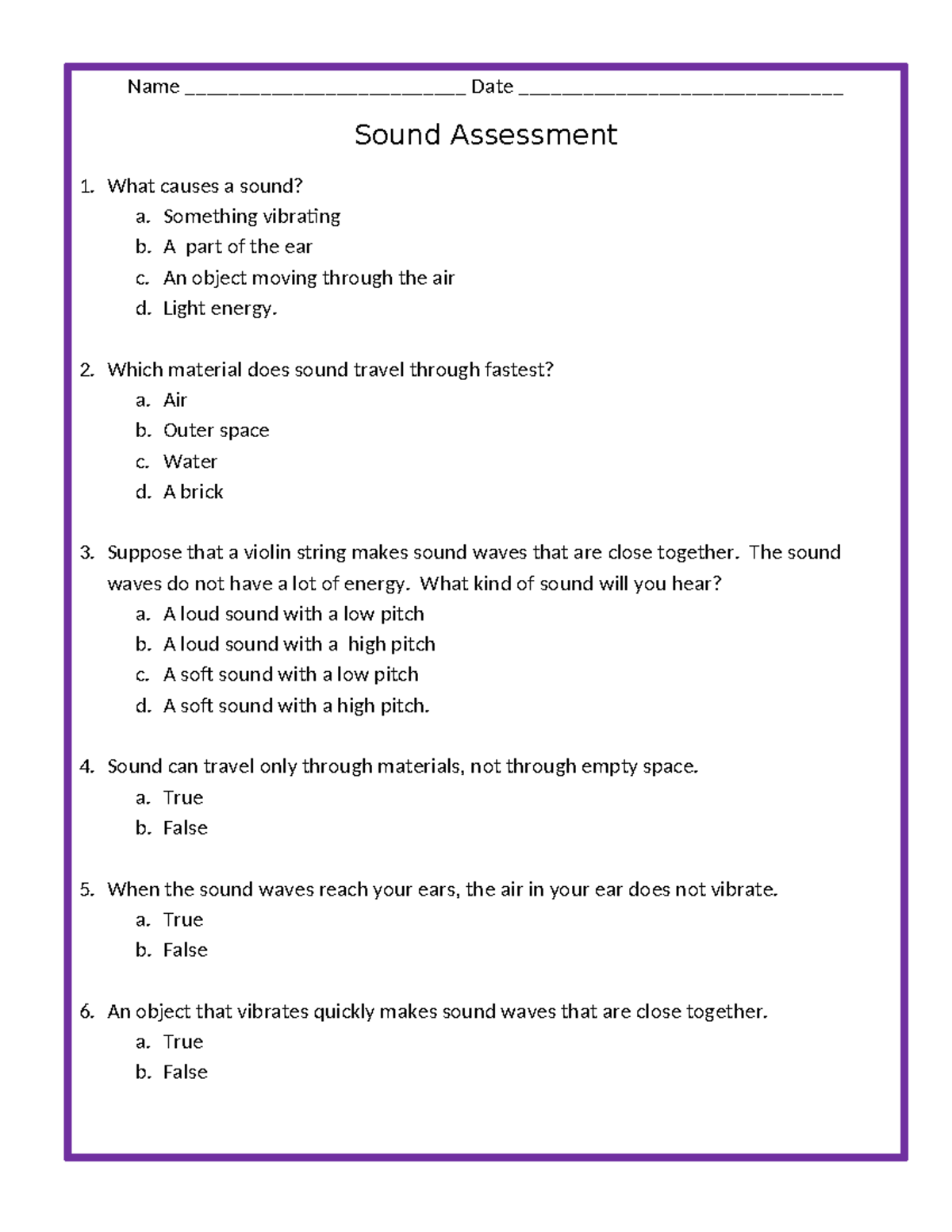 Armaun Motley - Sound Assessment - Name __________________________ Date ...