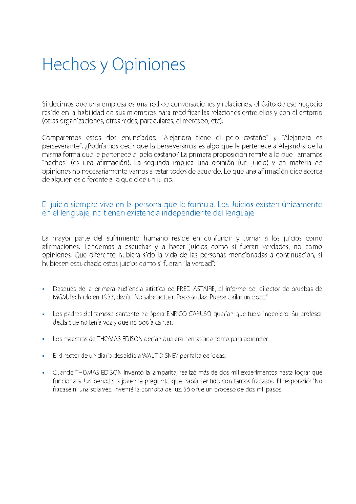 Hechos y opiniones - Material de lectura - Hechos y Opiniones Si ...