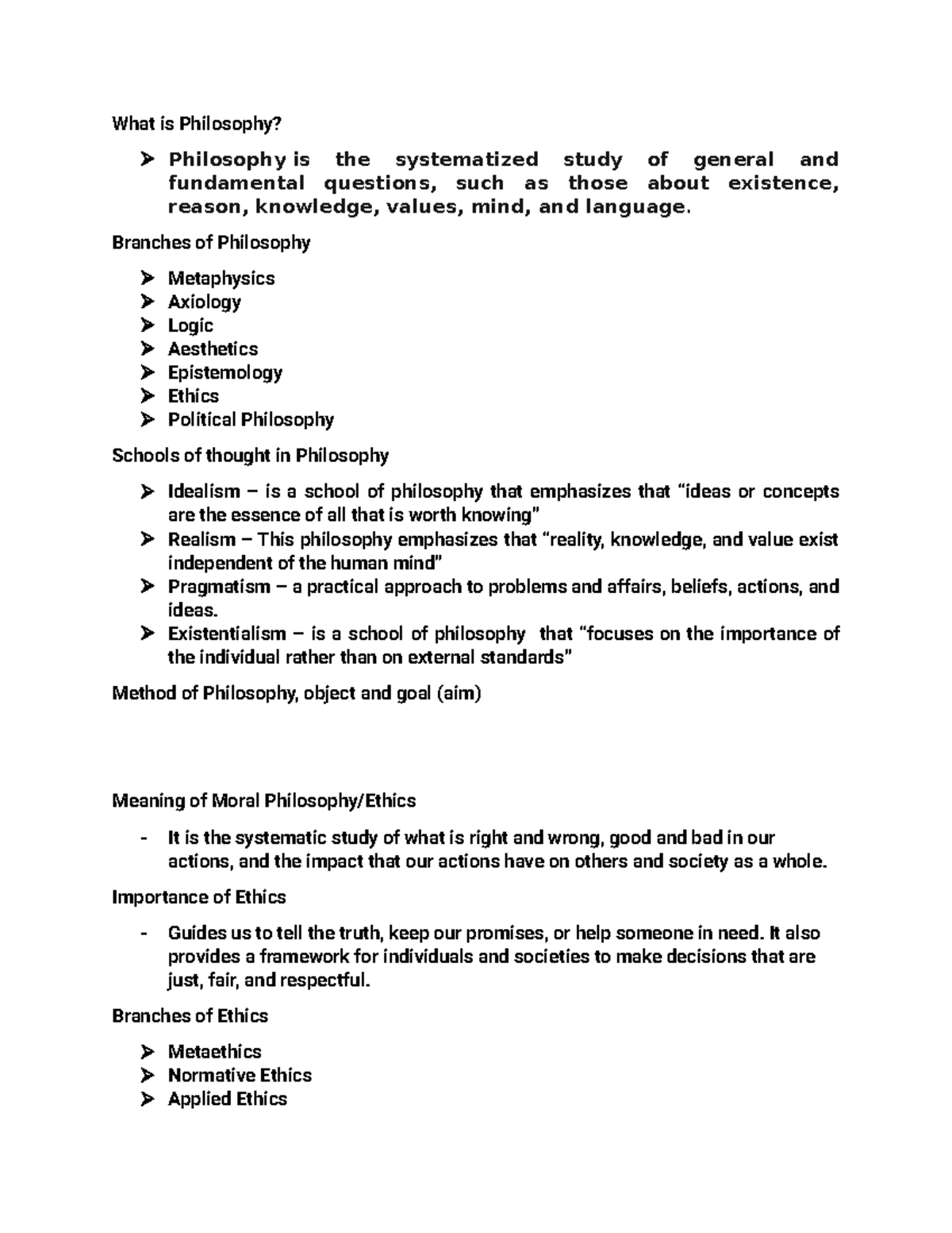 Philosopy - Good for reading - What is Philosophy? Philosophy is the ...