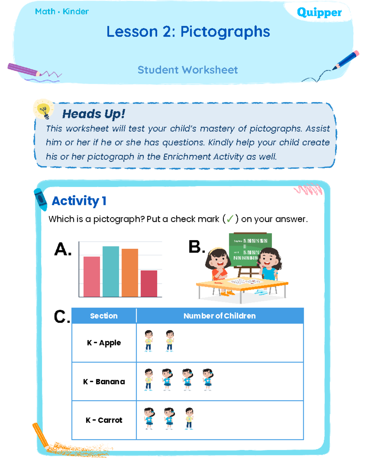 MATH Q4 W6 UNIT 20 - Pictographs - Math • Kinder Lesson 2: Pictographs ...