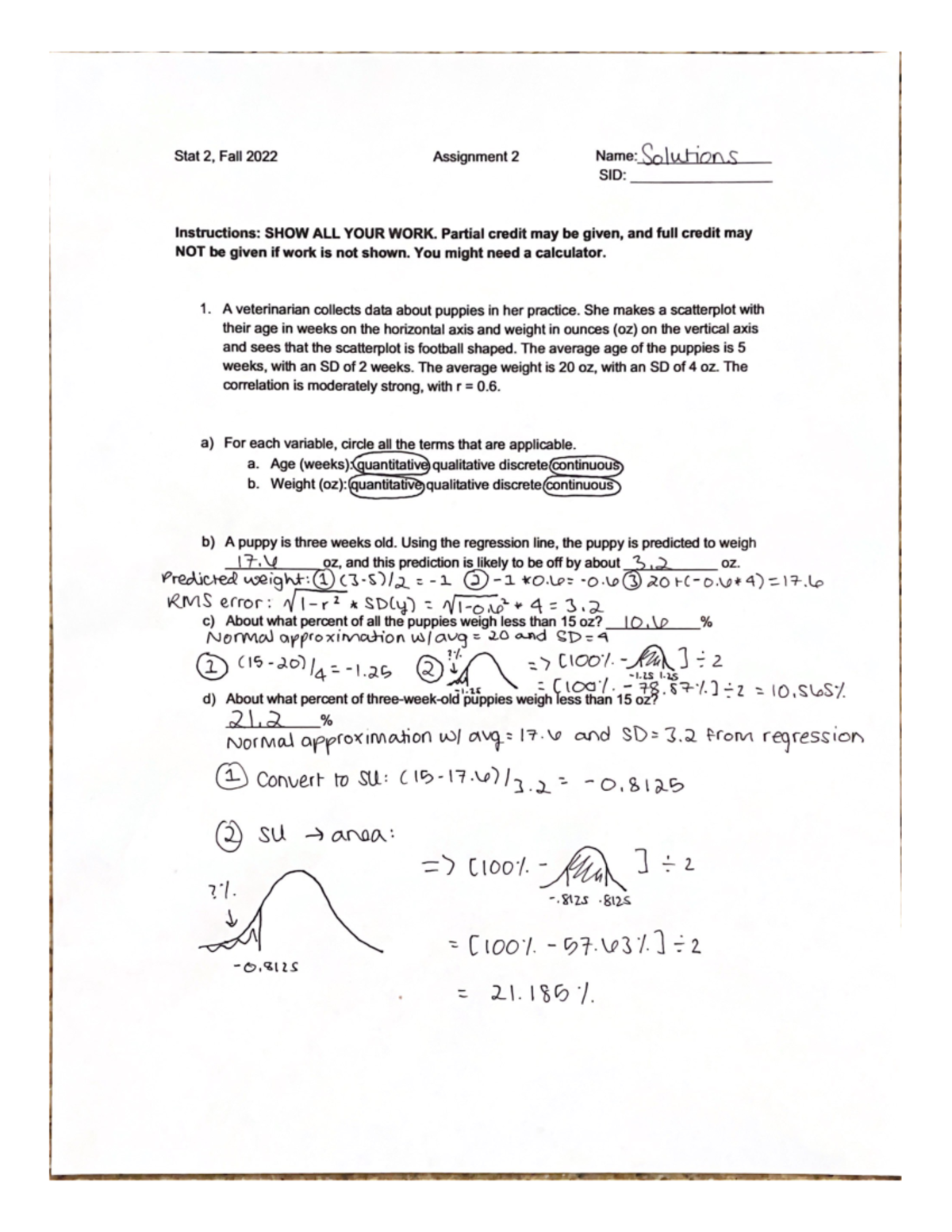 Stat2Fa22Assignment 2 Solutions - STAT 2 - Studocu