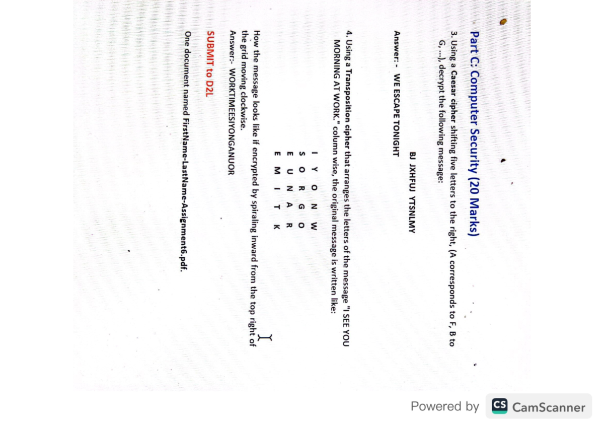 Caesar cipher - CPSC 1050 - Studocu