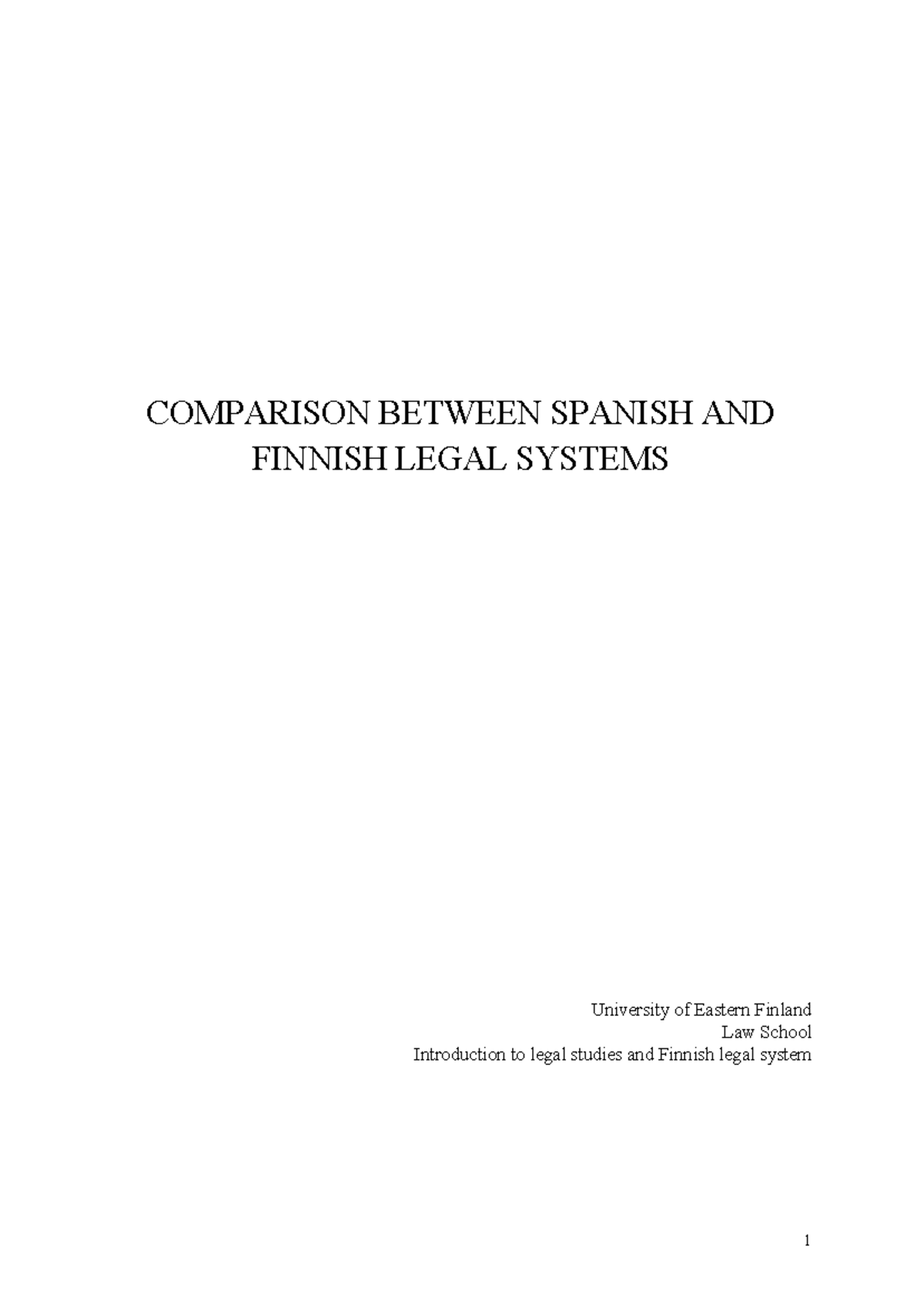 Finnish Essay-2 - essay comparing two different legal systems. Subject ...