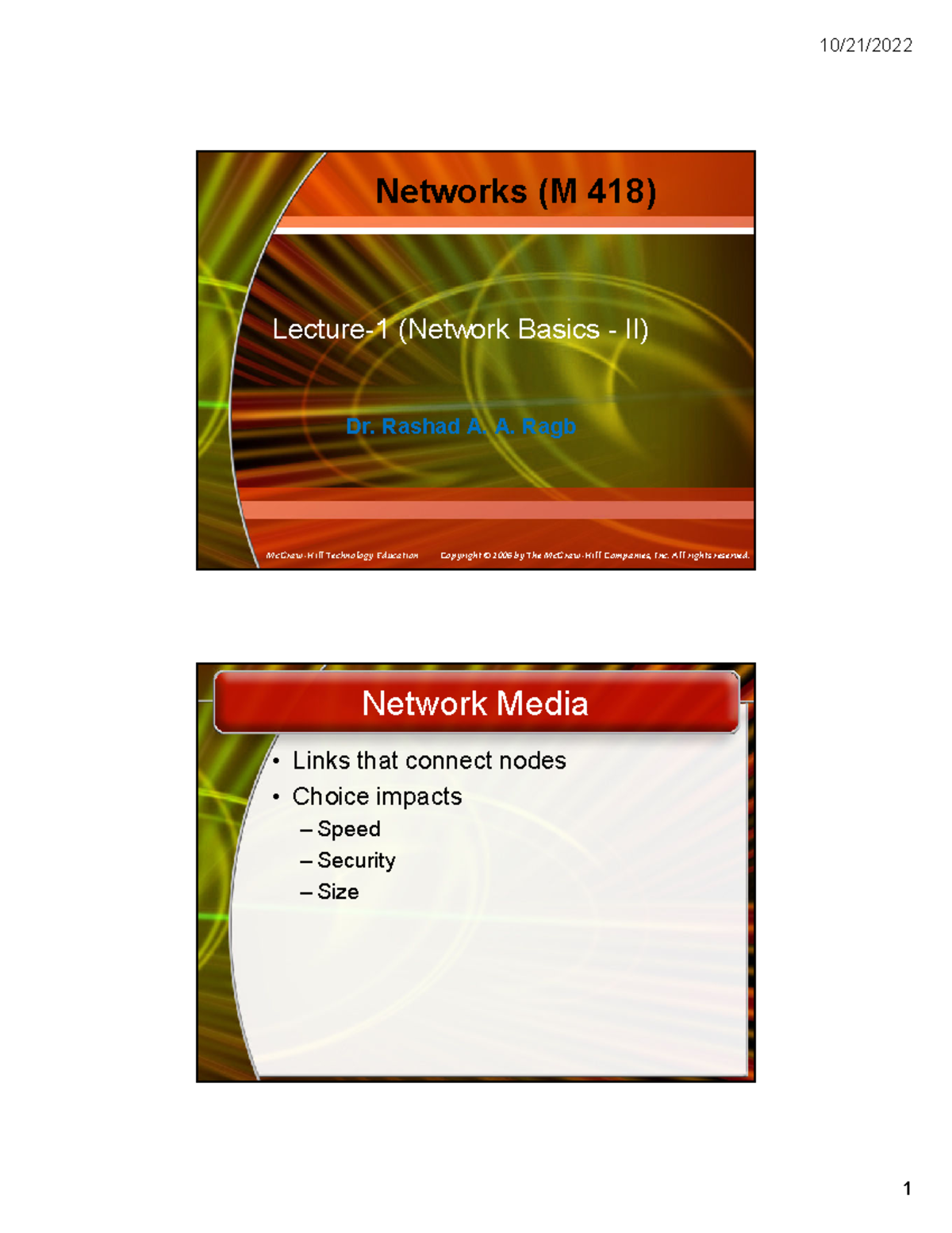 CN418 L-2 (Network Basics-II) - McGraw-Hill Technology Education ...
