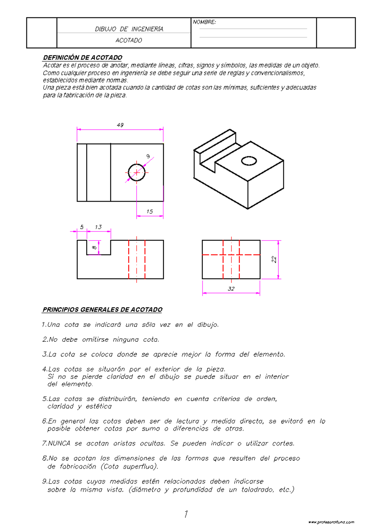 S01-Separata Acotado - PRINCIPIOS GENERALES DE ACOTADO DEFINICIÓN DE ...