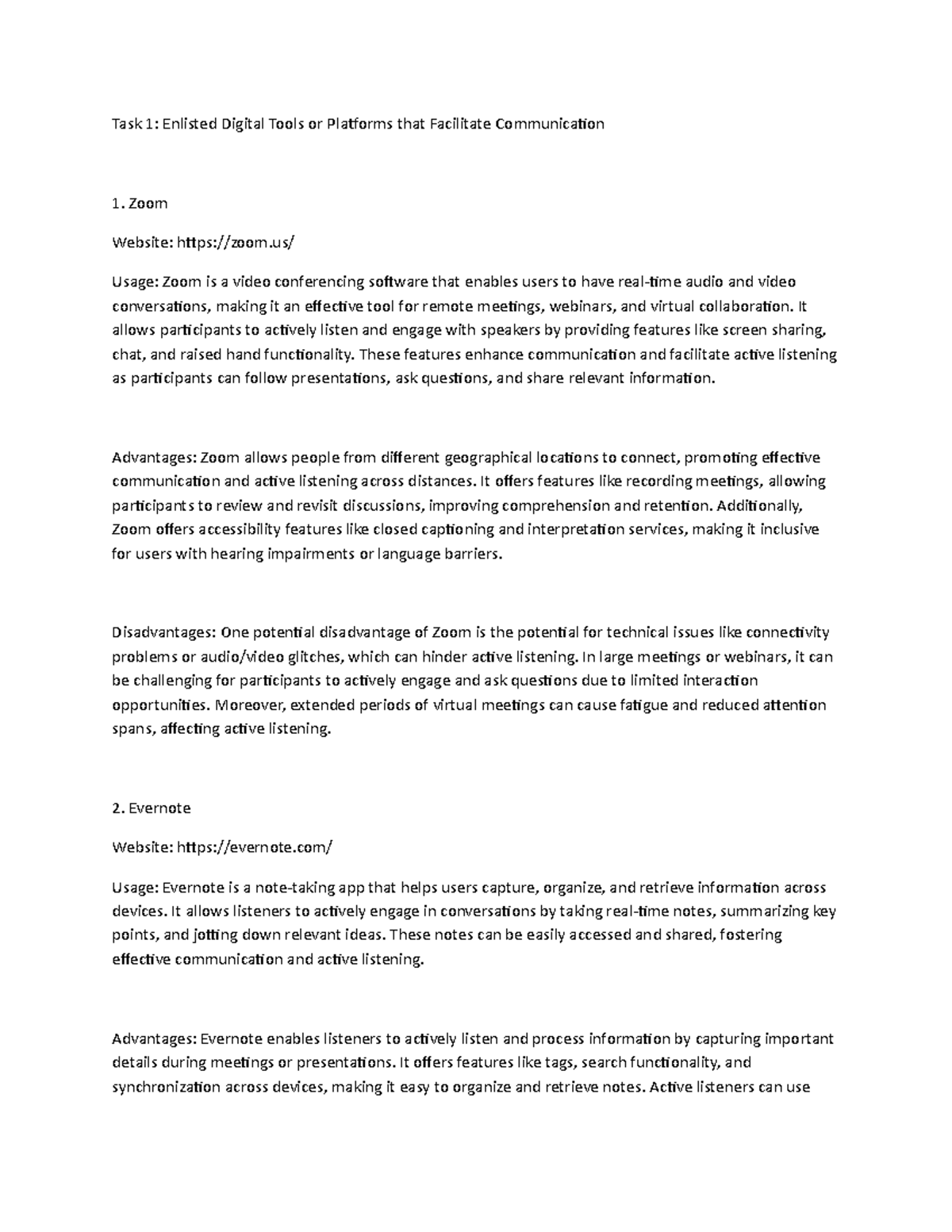 Questionarries about MCM-301 - Task 1: Enlisted Digital Tools or ...