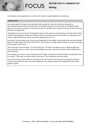 Focus 4 2E Uo E Quiz Unit5 Group A - © Pearson 2020 PHOTOCOPIABLE Focus ...