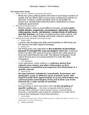 Study Guide,Second Quiz, Fall 2021 - Week 5 Chapter 3: Federalism ...
