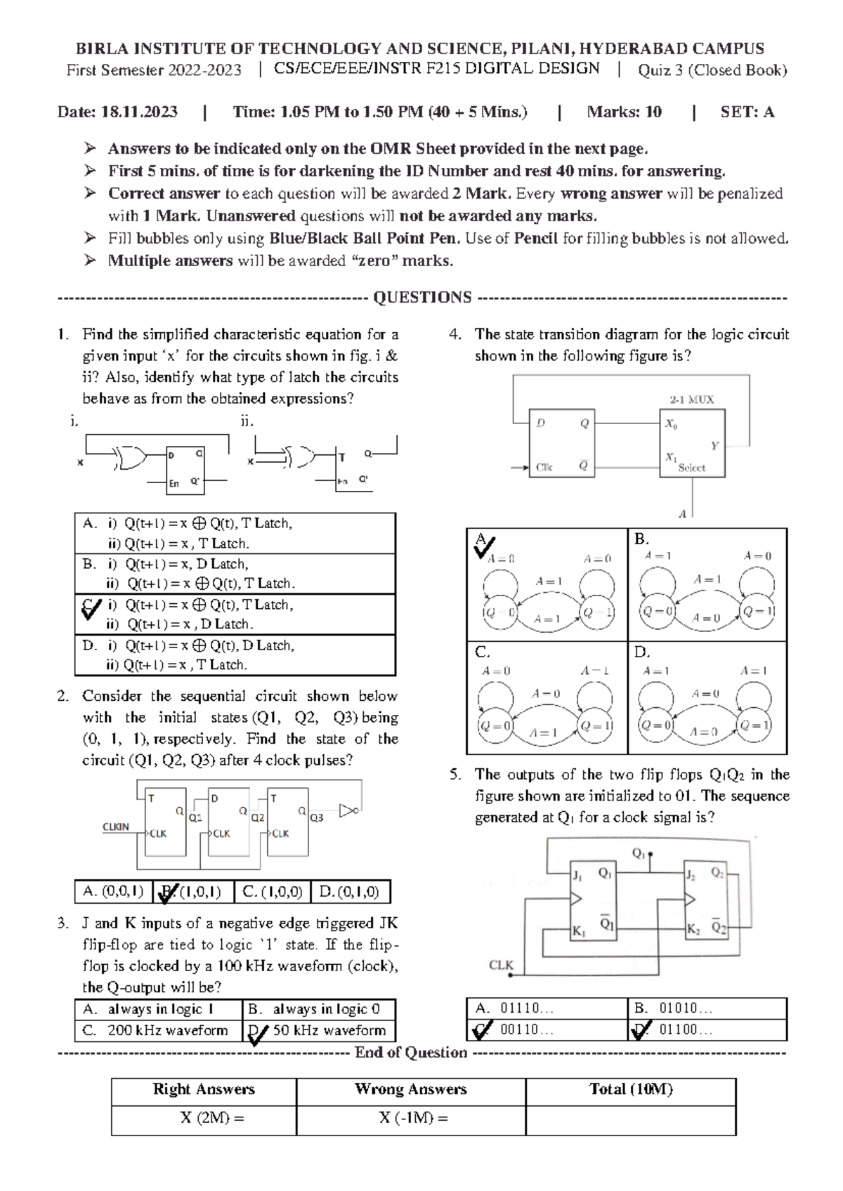 DD Quiz 3 Combined Answer Key Updated - First Semester 2022- 2023 | CS ...