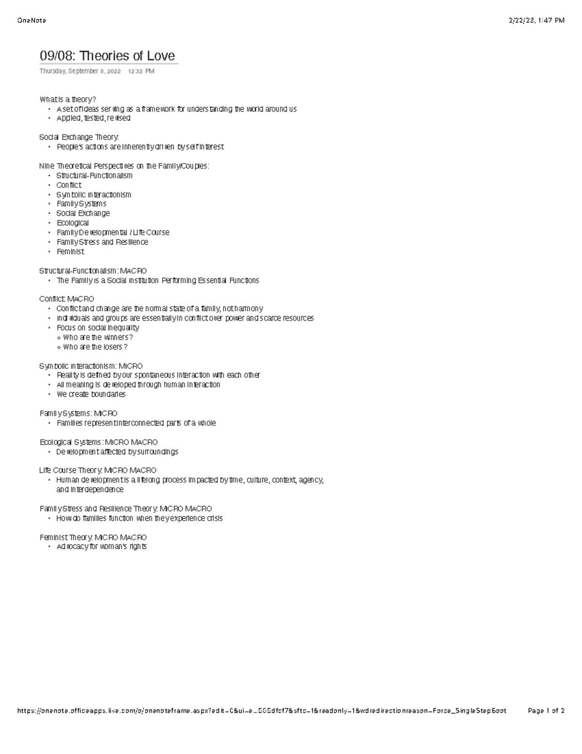 Theories of Love - OneNote 2/22/23, 1:47 PM - Studocu