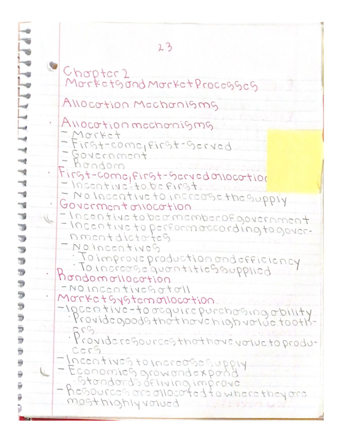 Chapter 2 Economics Notes - ECON 1301 - StuDocu