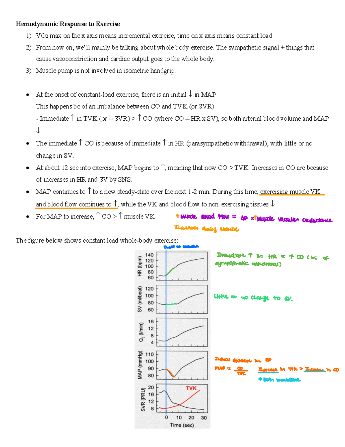 Hemodynamic responses to exercise - Hemodynamic Response to Exercise 1 ...
