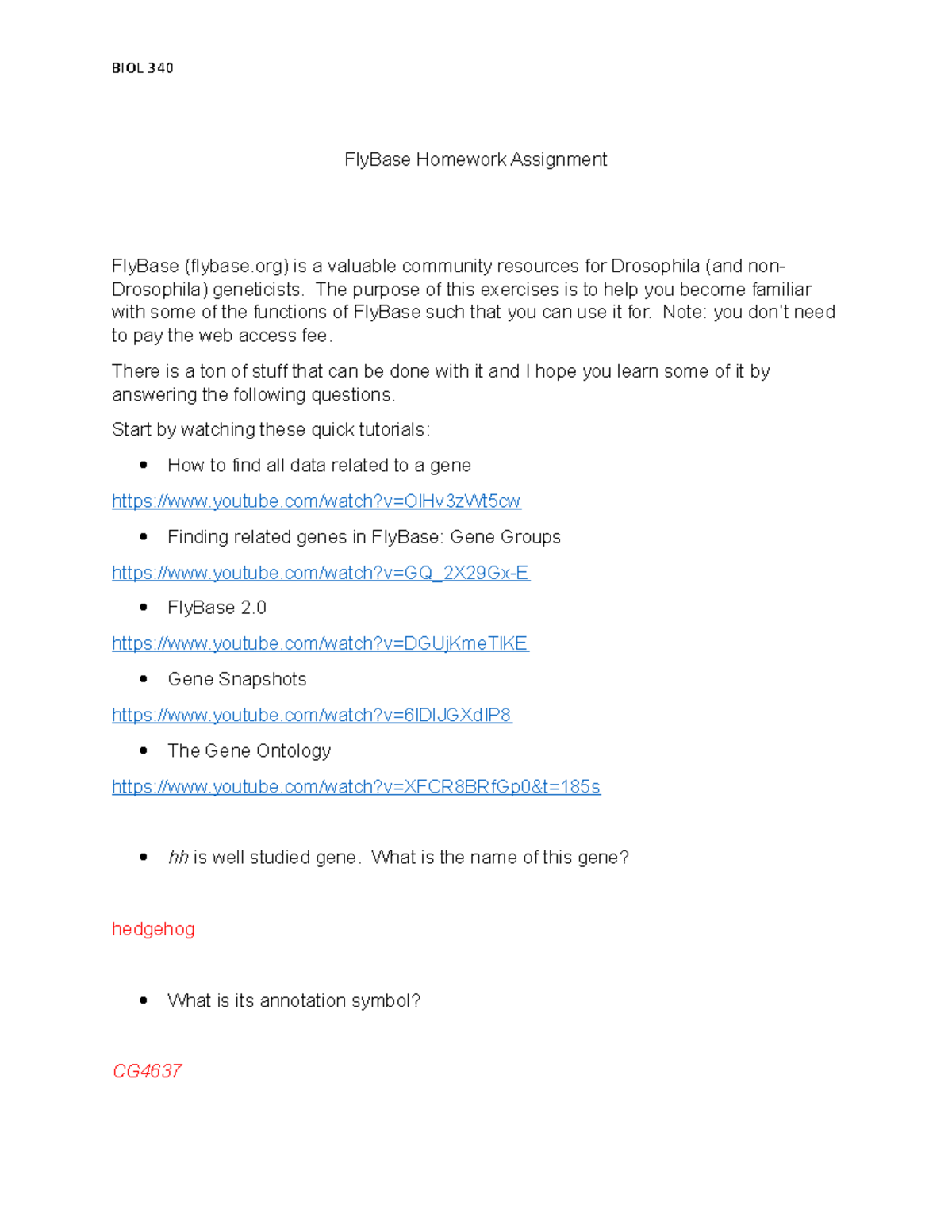 BIOL 340 Fly Base Homework Assignment posted sp22 key - FlyBase ...