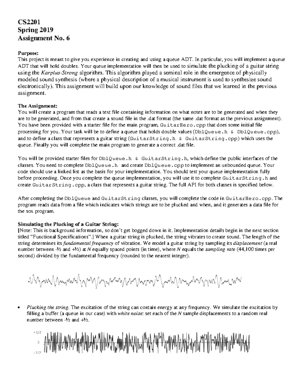 Project 6 - CS2201 Spring 2019 Assignment No. 6 Purpose: This project ...