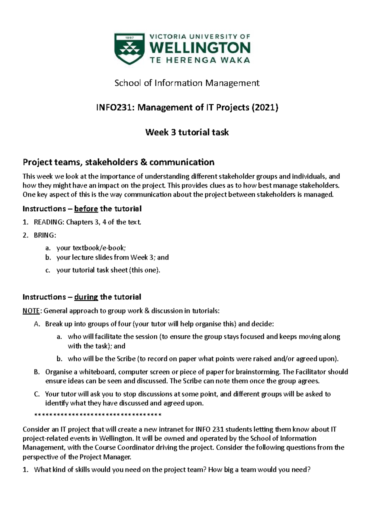 INFO 231 - Week 3 tutorial task - School of Information Management ...