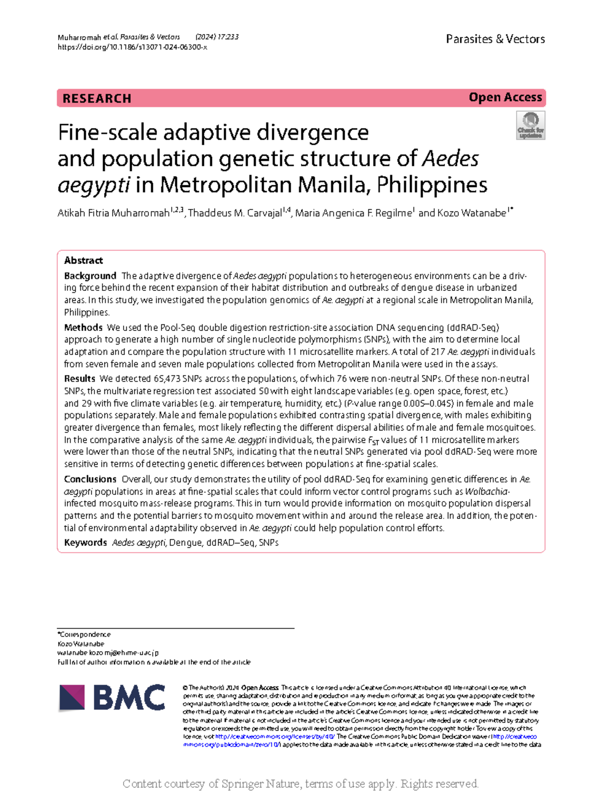 Fine Scale Adaptive Divergence And Population Gene Muharromah Et Al