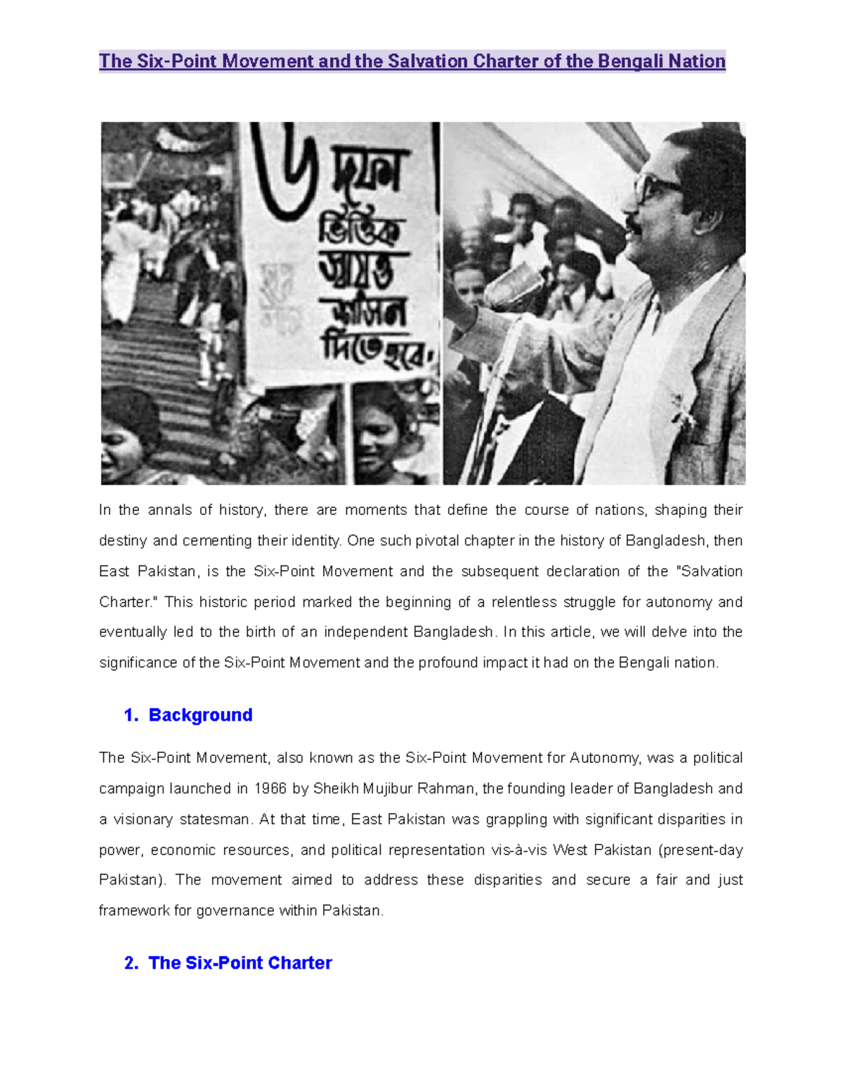 6 point movement - The Six-Point Movement and the Salvation Charter of ...