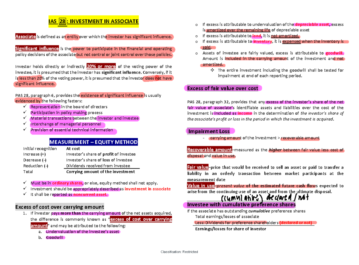 3 ACC 203 Module 6 - Investment in associate - Classification ...