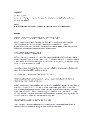 Maigizo - FASIHI SIMULIZI - (a)Andika mifano mitano ya maigizo katika ...