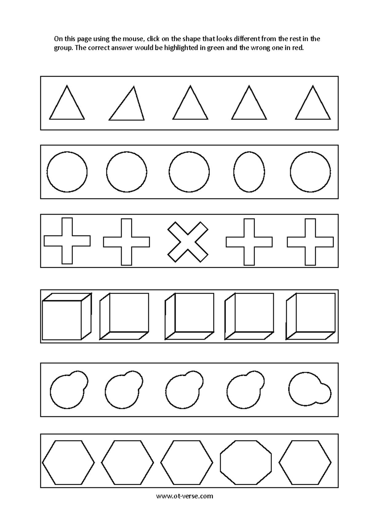 Visual Discrimination in Handwriting WS - Secondary Education - ot ...