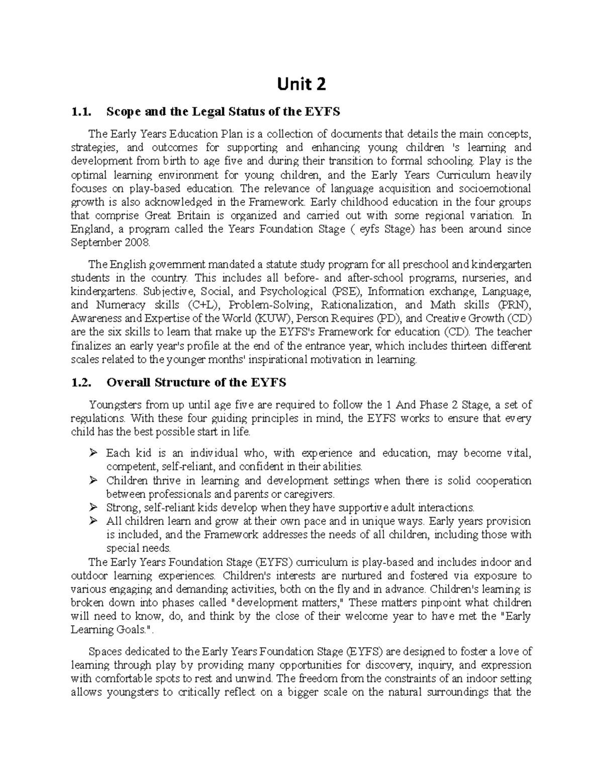 Unit 2 - this will help you alot - Unit 2 1. Scope and the Legal Status ...