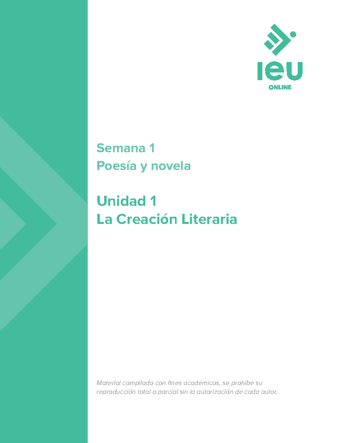 Apuntes s1-La creacion literaria - Semana 1 Poesía y novela Material ...