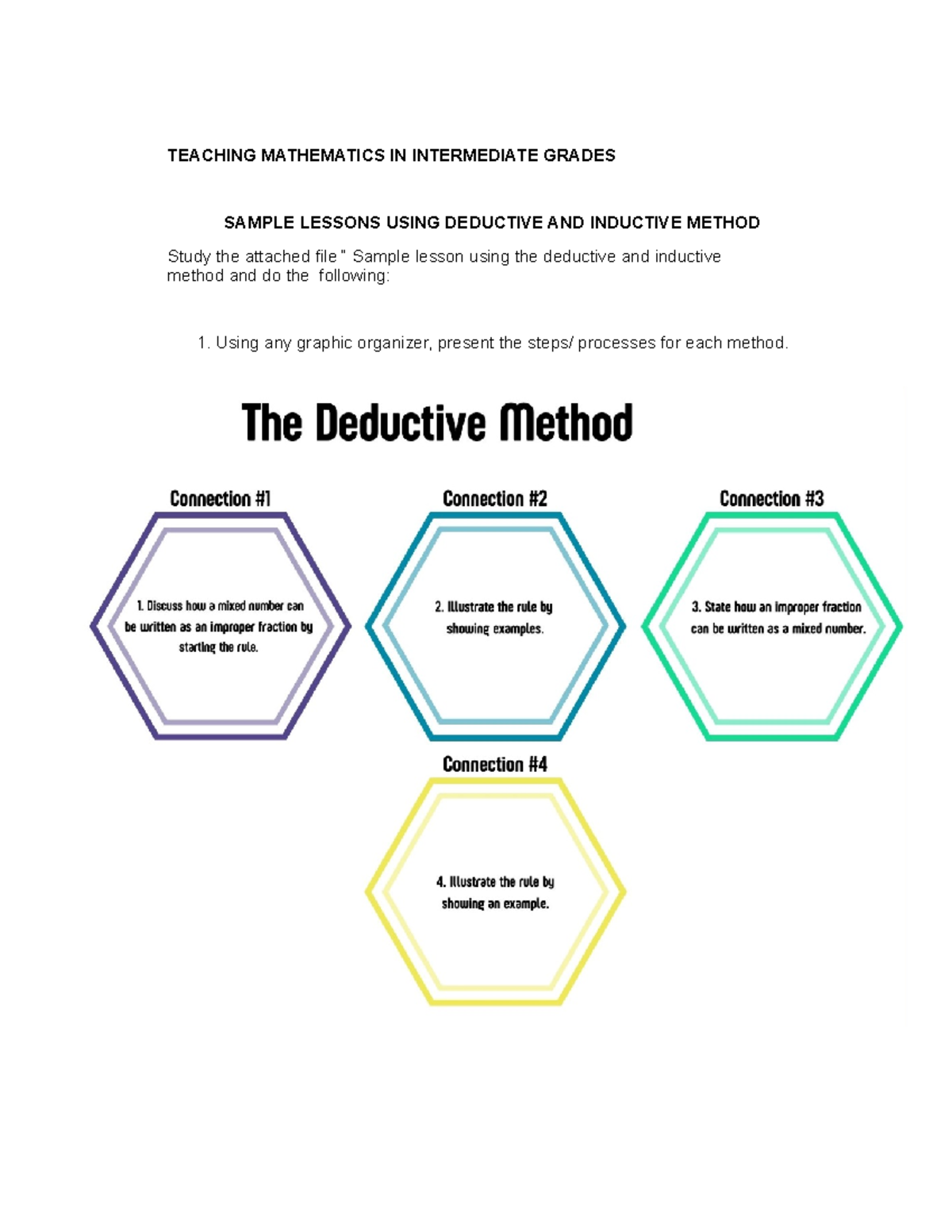 Deductive AND Inductive Method TEACHING MATHEMATICS IN INTERMEDIATE