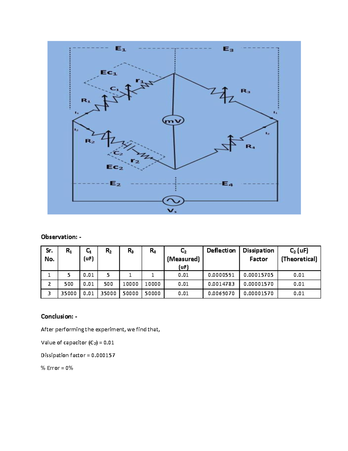 Electronics instrumentation and measurements all exp-2 - Observation ...
