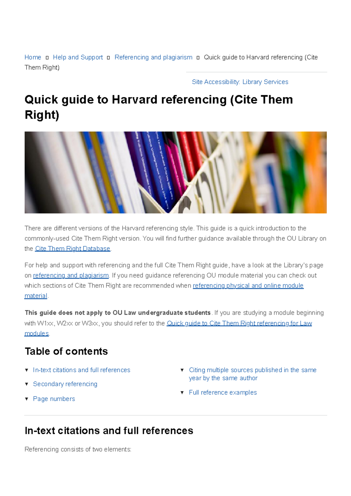 Quick guide to Harvard referencing (Cite Them Right) Library Services ...