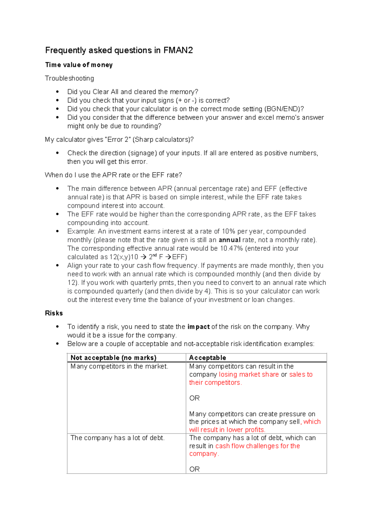 Frequently asked questions in FMAN2 - If all are entered as positive ...