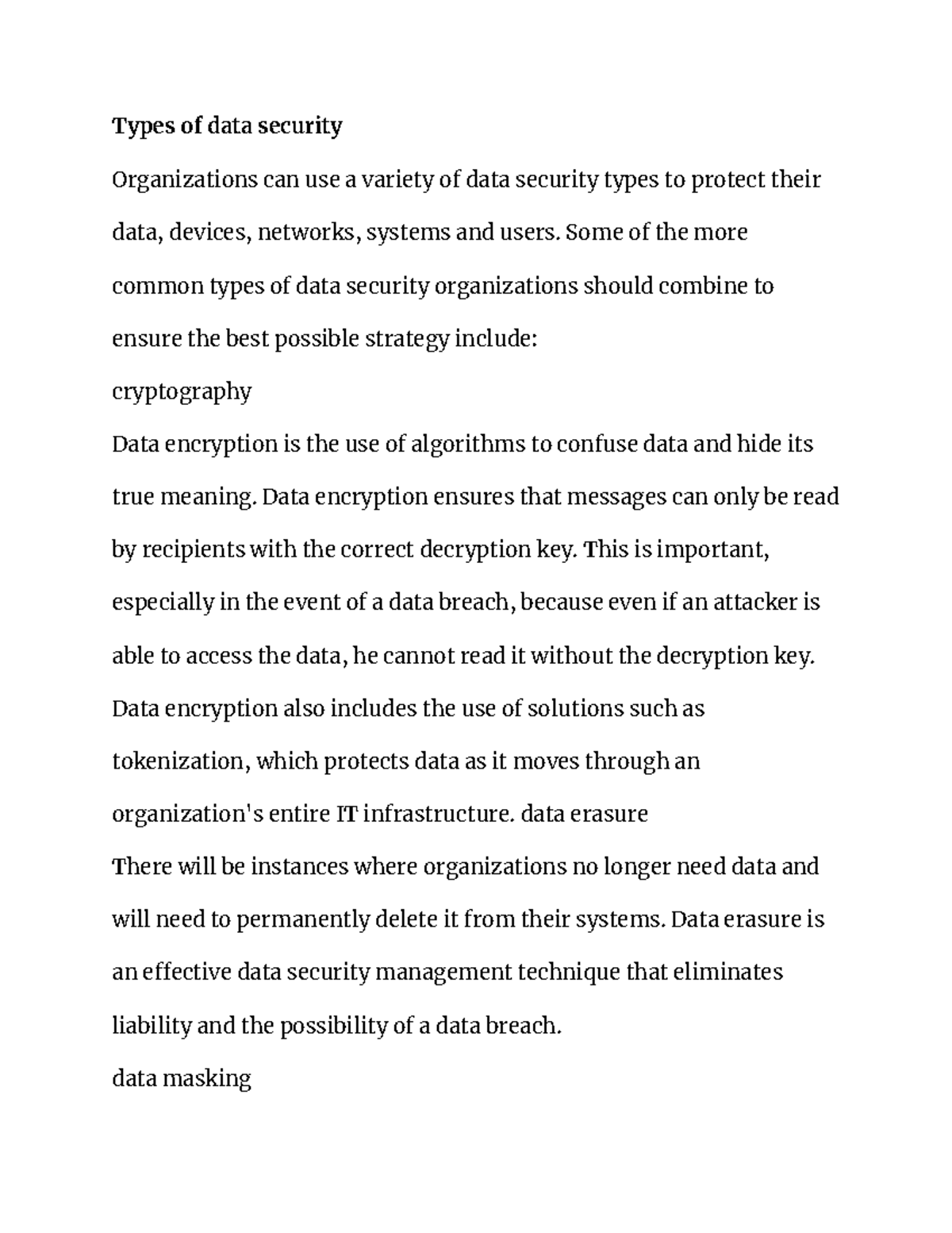Types of Data Security - Some of the more common types of data security ...
