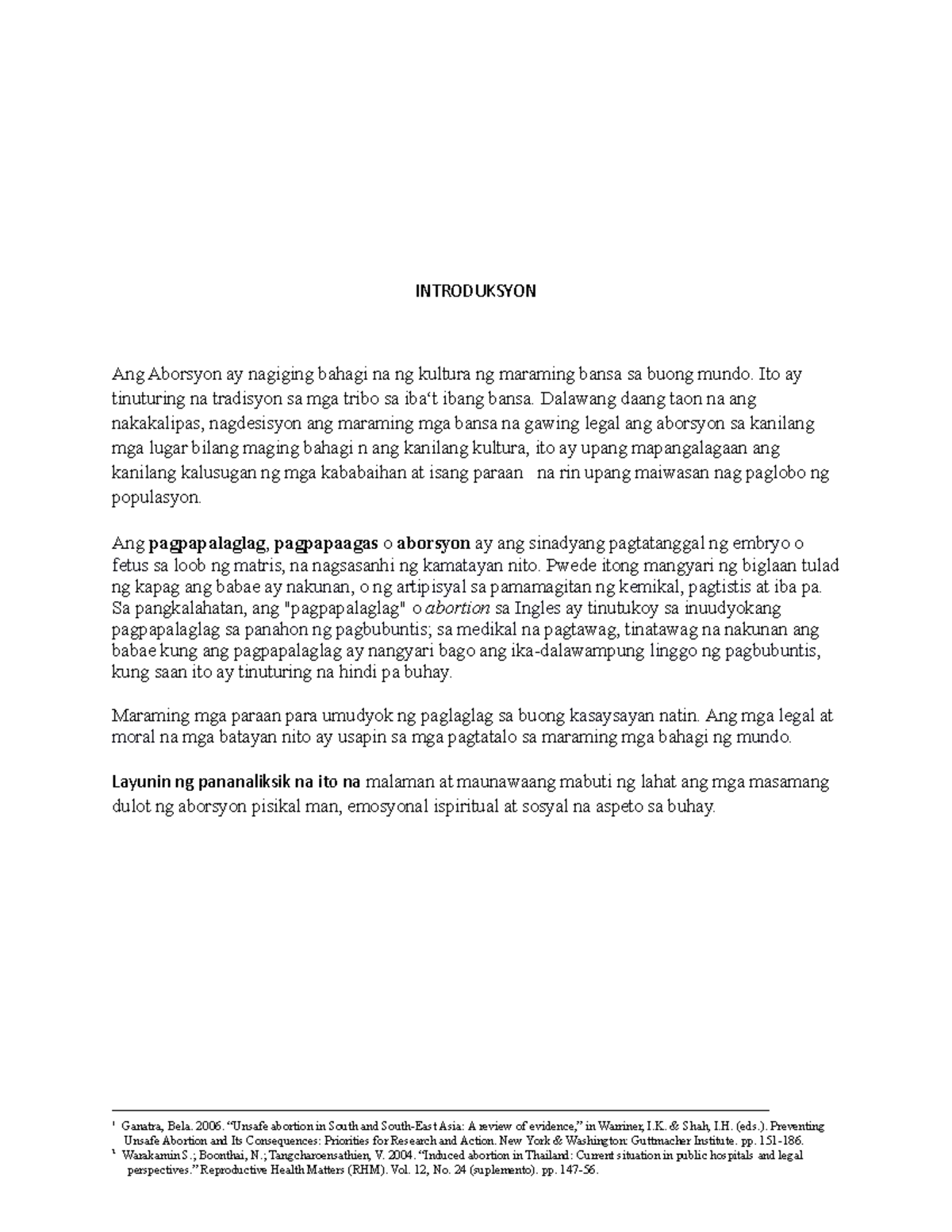 83757913-Aborsyon - HELLOOO - INTRODUKSYON Ang Aborsyon ay nagiging ...