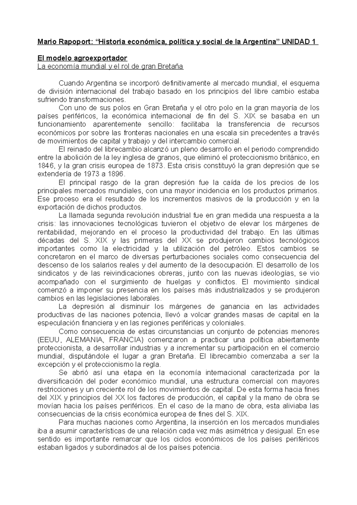 Historia argentina resumen propio terminado - Mario Rapoport: “Historia ...