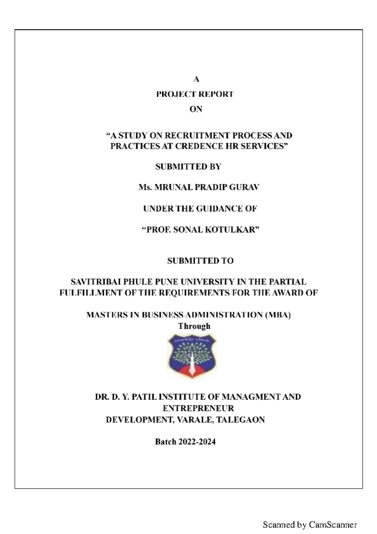 Hr process sip project - MBA in Data Science - Studocu