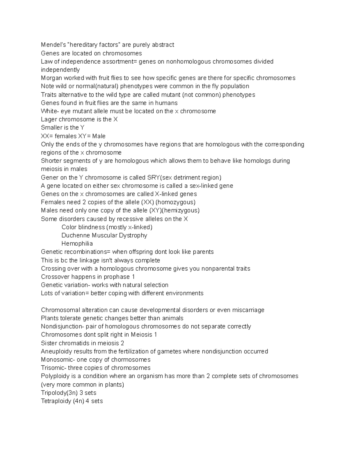 Chapter 15 - Mendel’s “hereditary factors” are purely abstract Genes ...