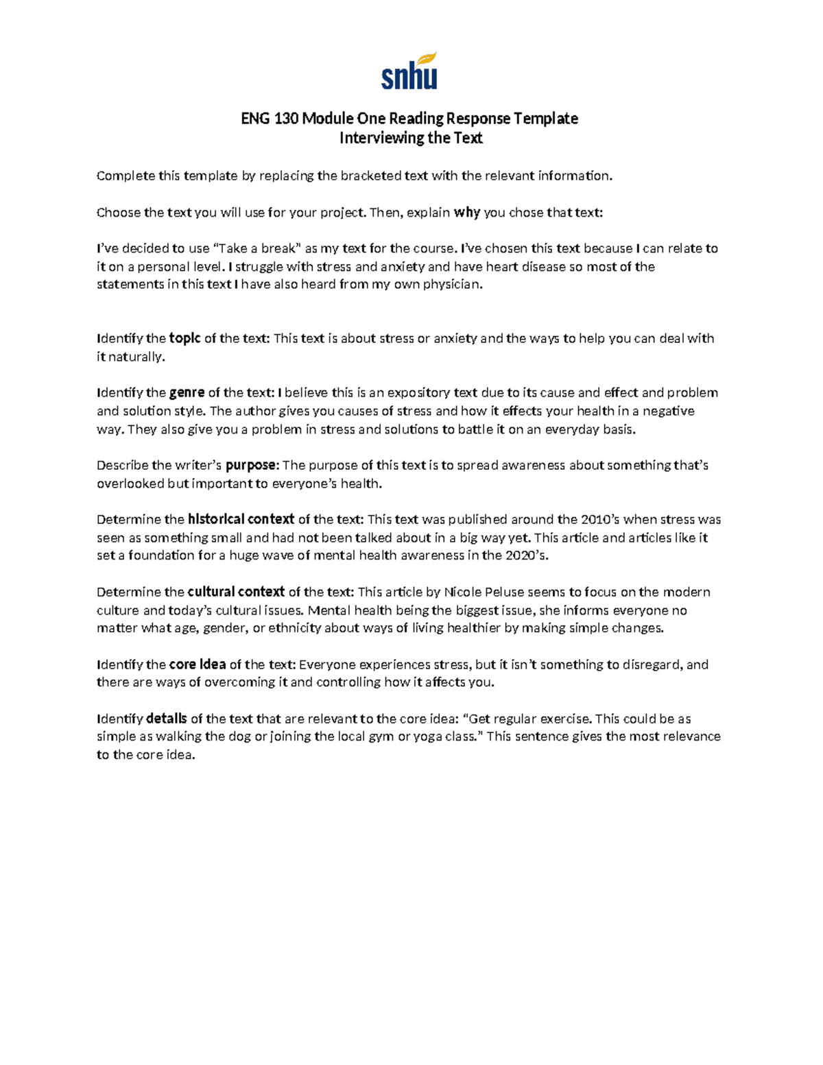 ENG 130 Module One T - yuh - ENG 130 Module One Reading Response ...