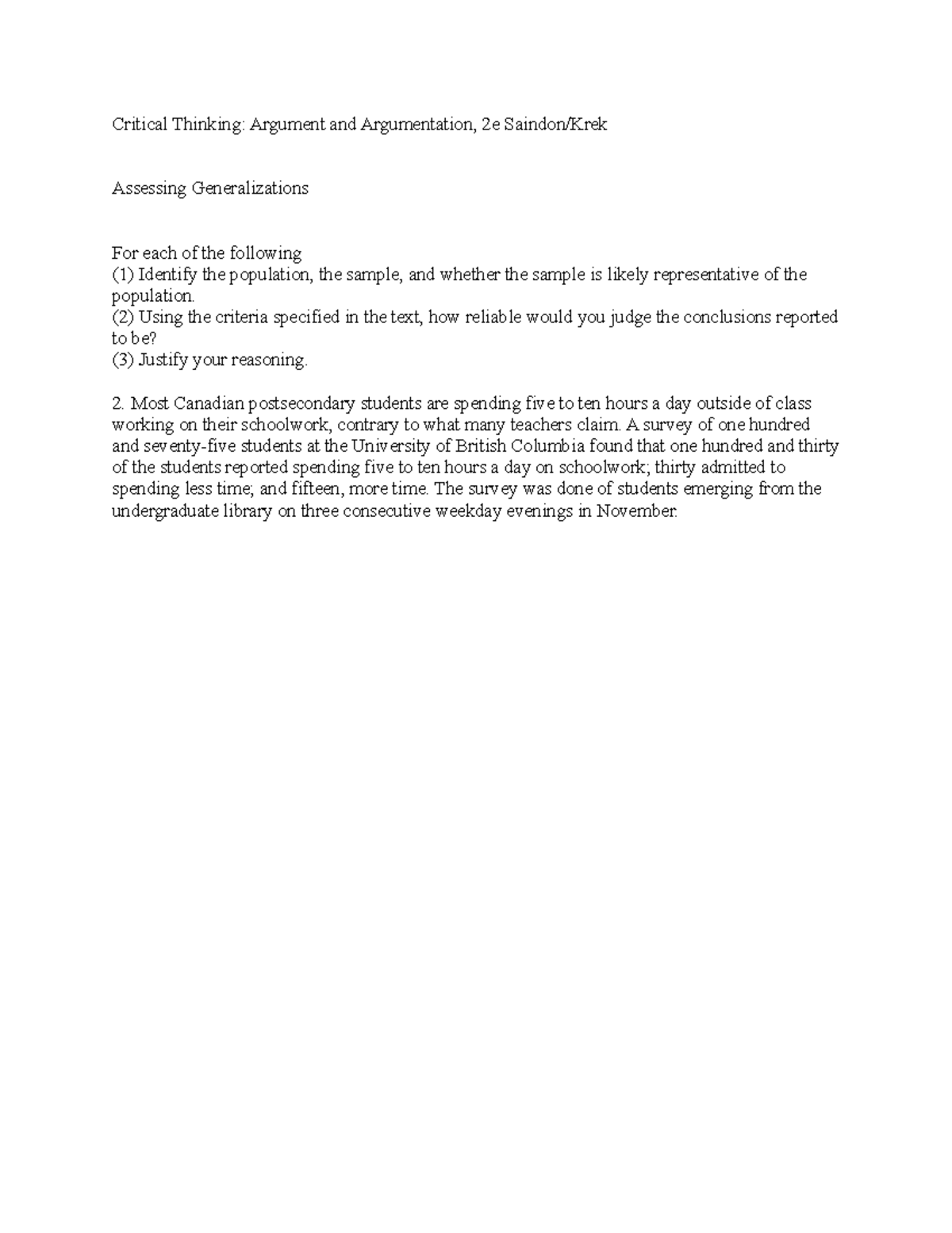 Critical Thinking 7 - Critical Thinking: Argument and Argumentation, 2e ...