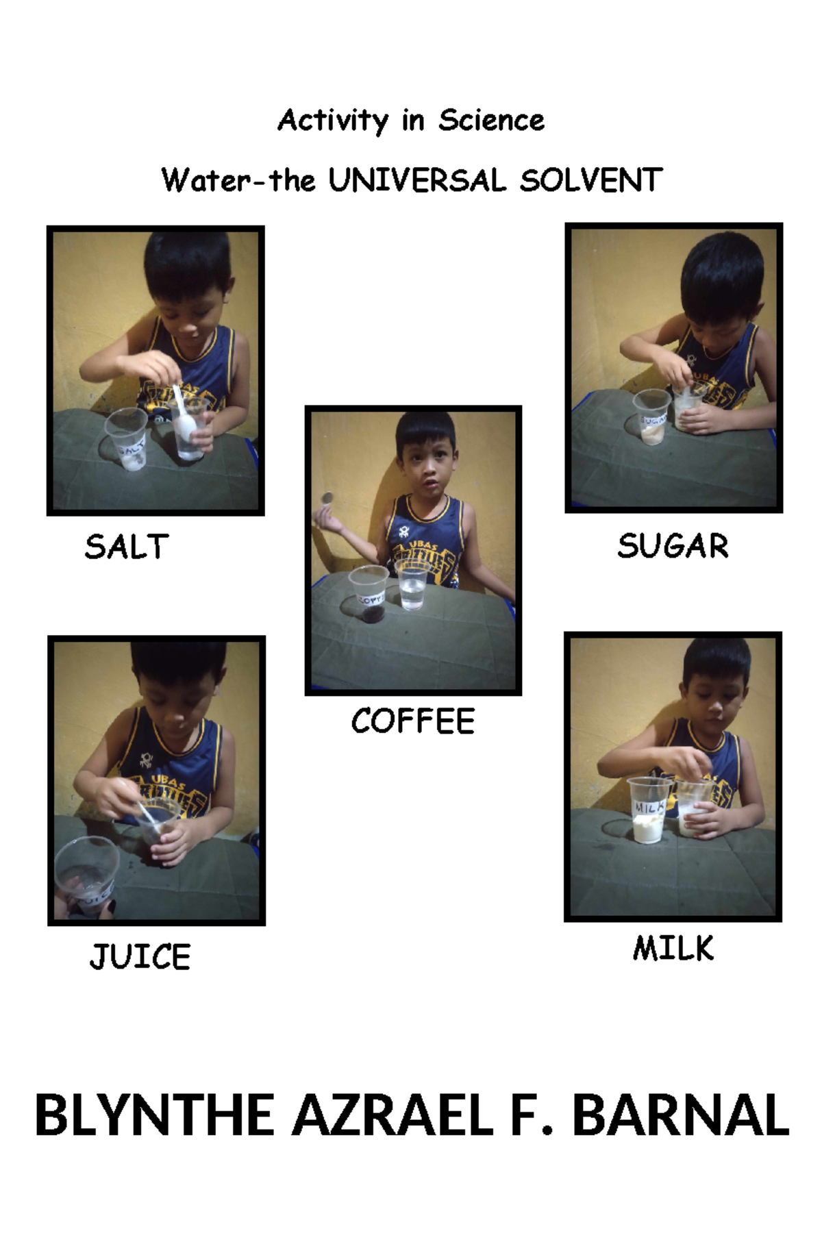 Activity/worksheet - Bachelor of Elementary Education - Activity in ...