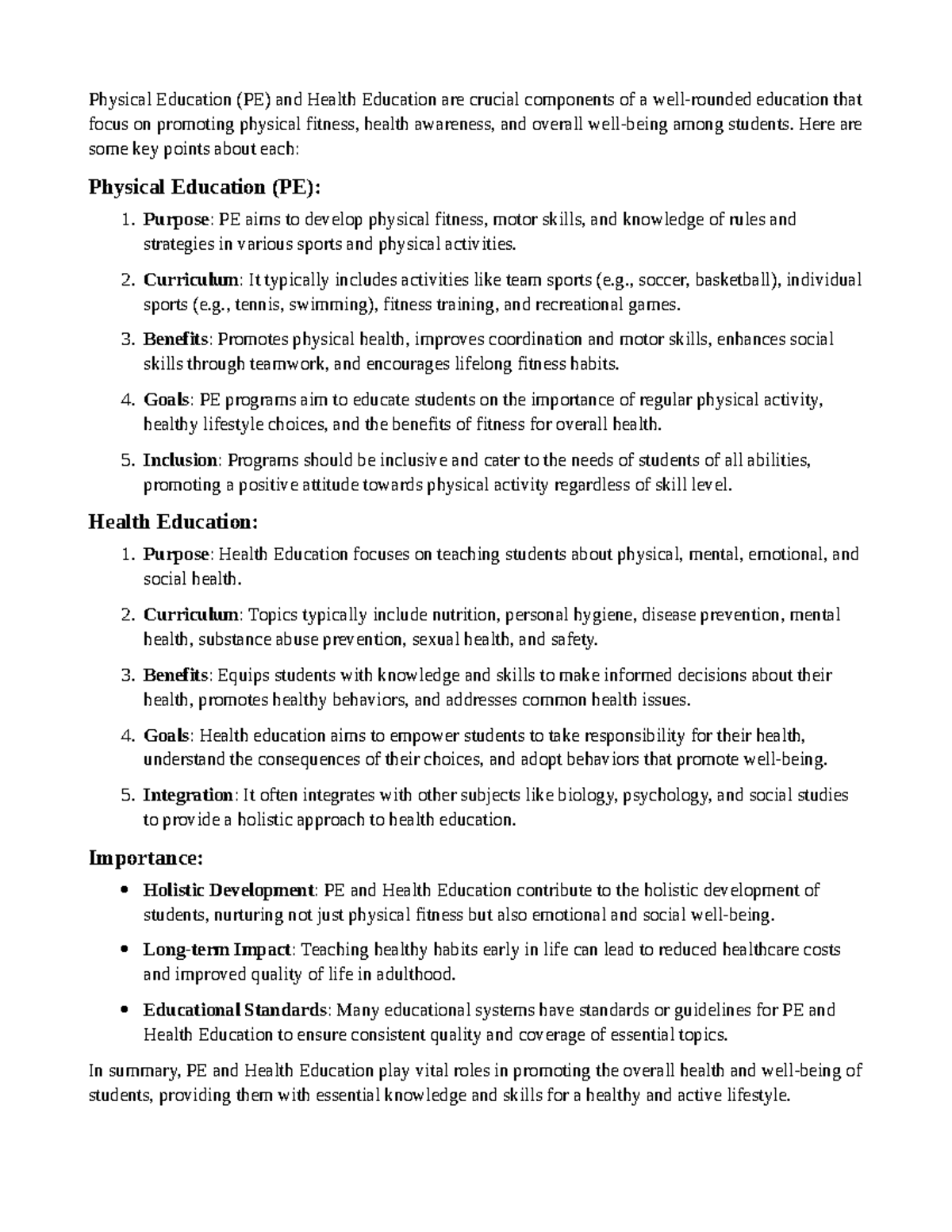 PE - about pedh12 - Physical Education (PE) and Health Education are ...