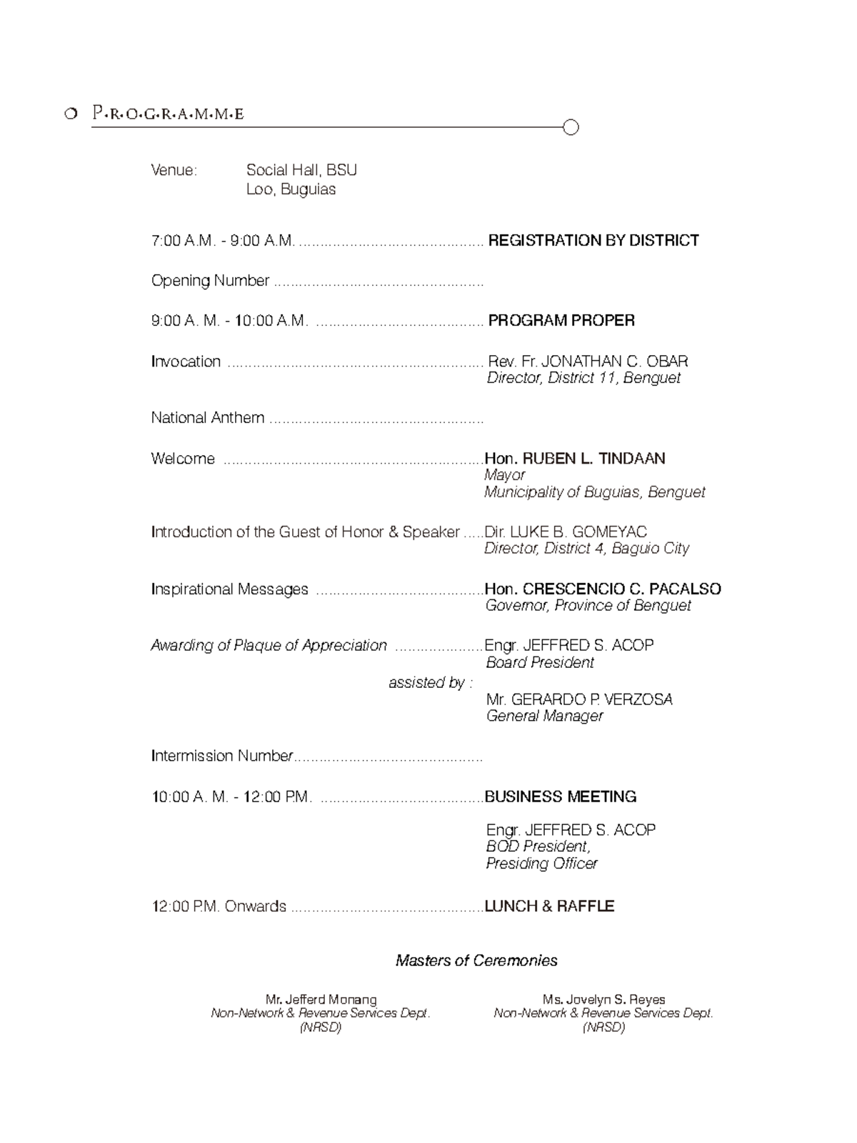 2015 AR - Documents - 36 th Annual General Membership Assembly • Dec. 3 ...