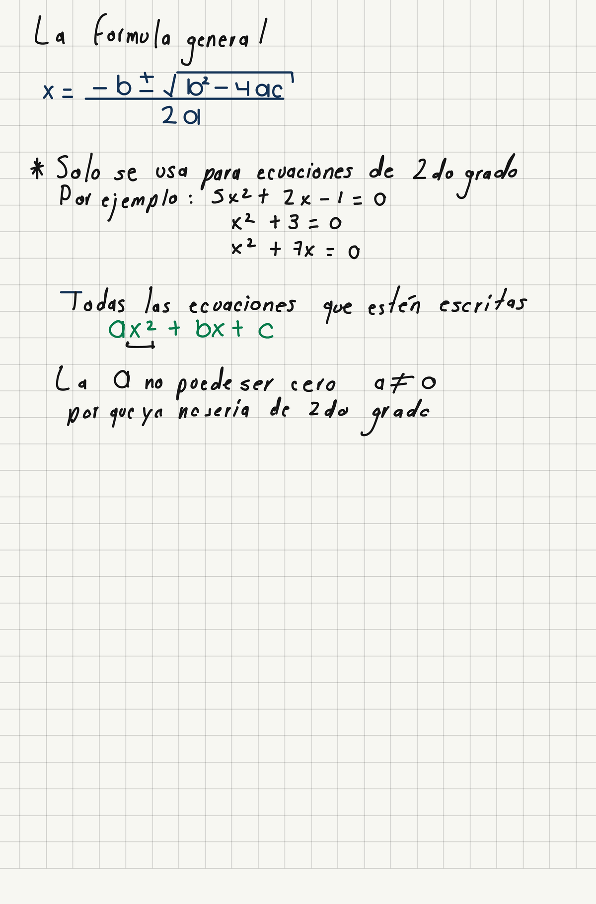 Clase Algebra. Formula General - Matemáticas I (Álgebra) - Studocu