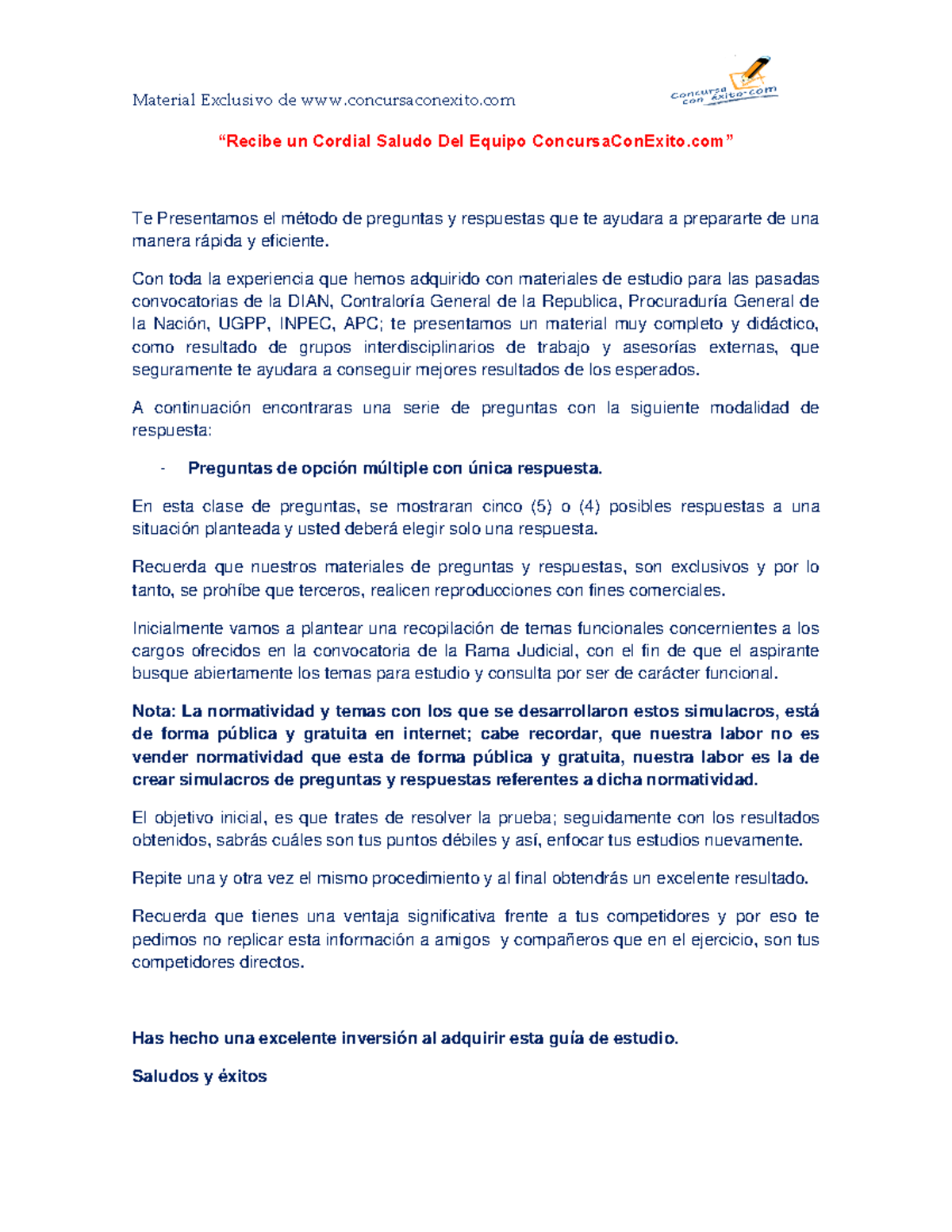 Material DE Conocimientos Funcionales RAMA Judicial - “Recibe un Cordial Saludo Del Equipo - Studocu