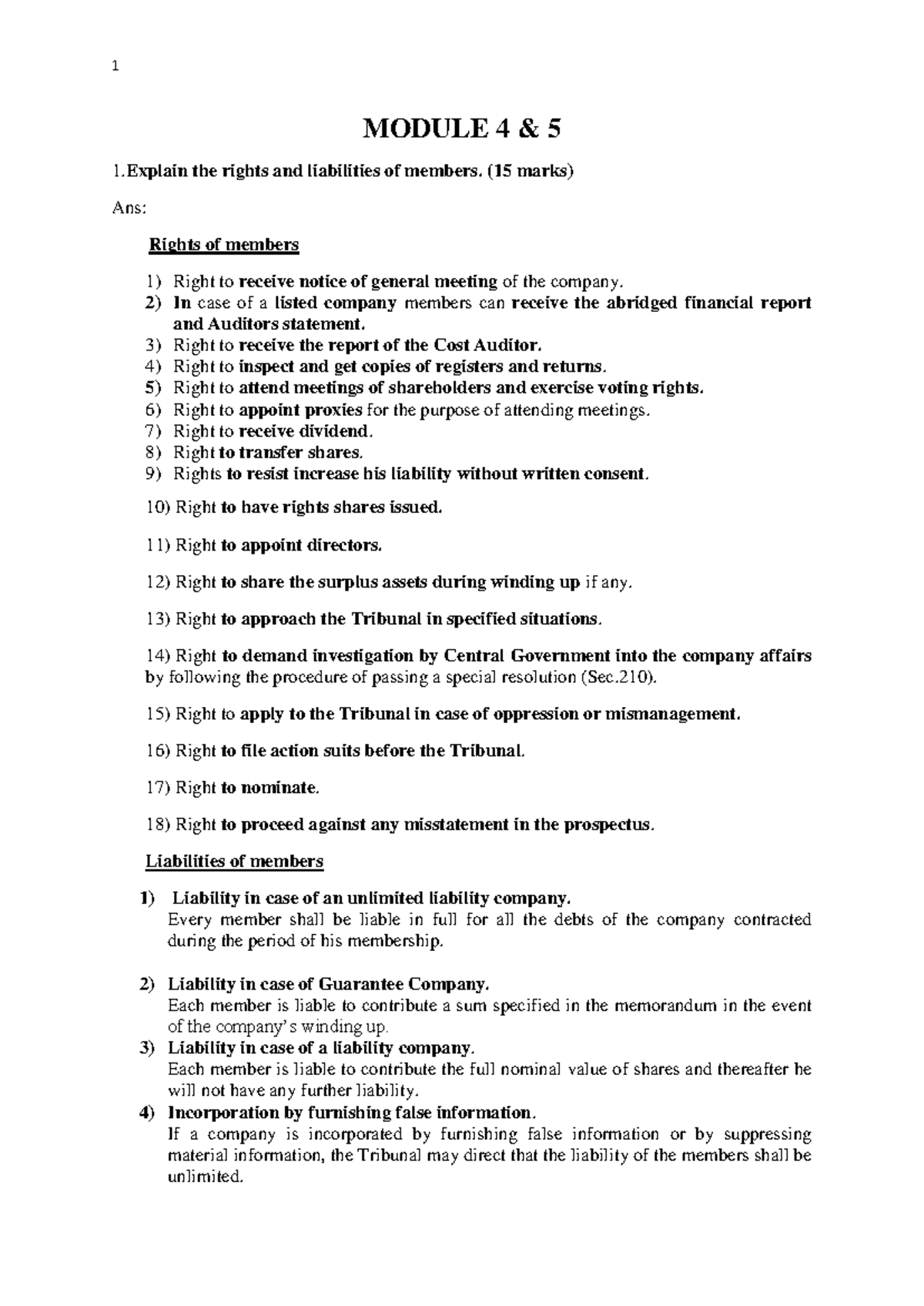 CRA notes Module 4 & 5 - Summary Corporate Registrations and ...