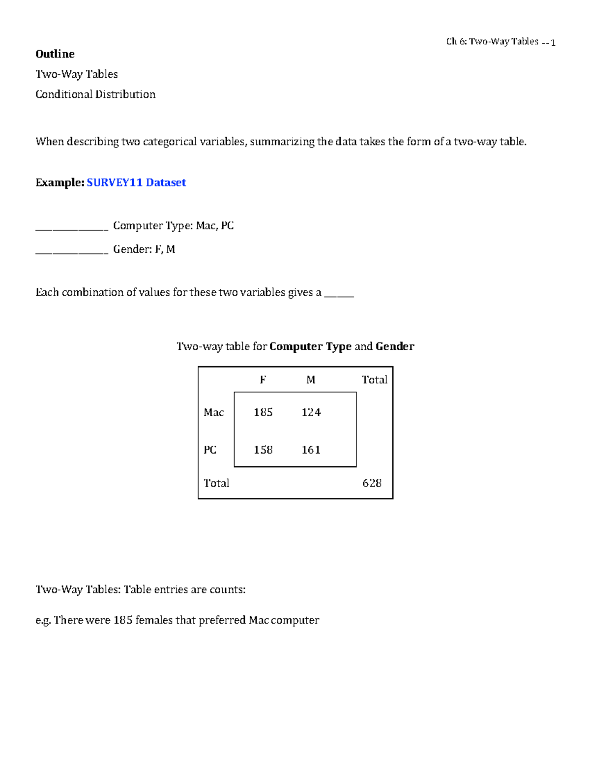 TWO-WAY Table - APPLIED STATISTICS NOTES AND DIAGRAMS WITH TUTORIALS ...