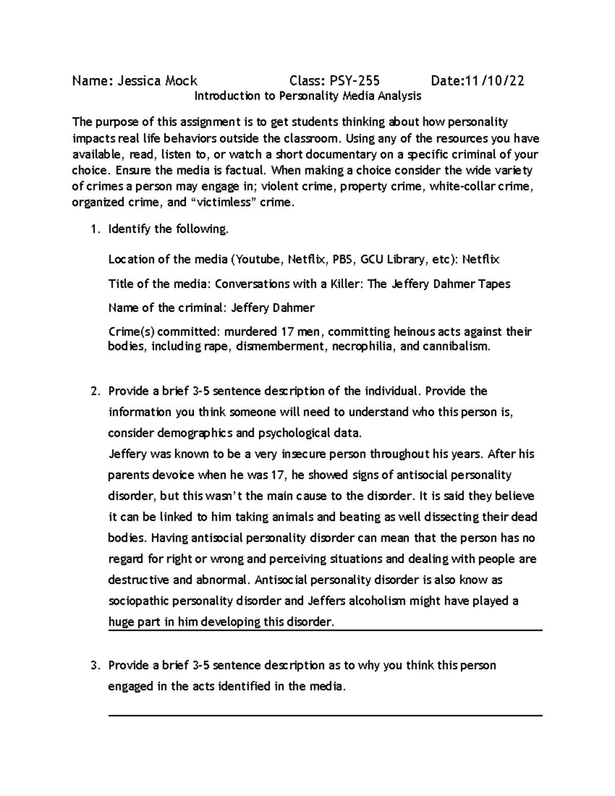 Introduction-to-Personality-Media-Analysis-Worksheet - Name: Jessica ...