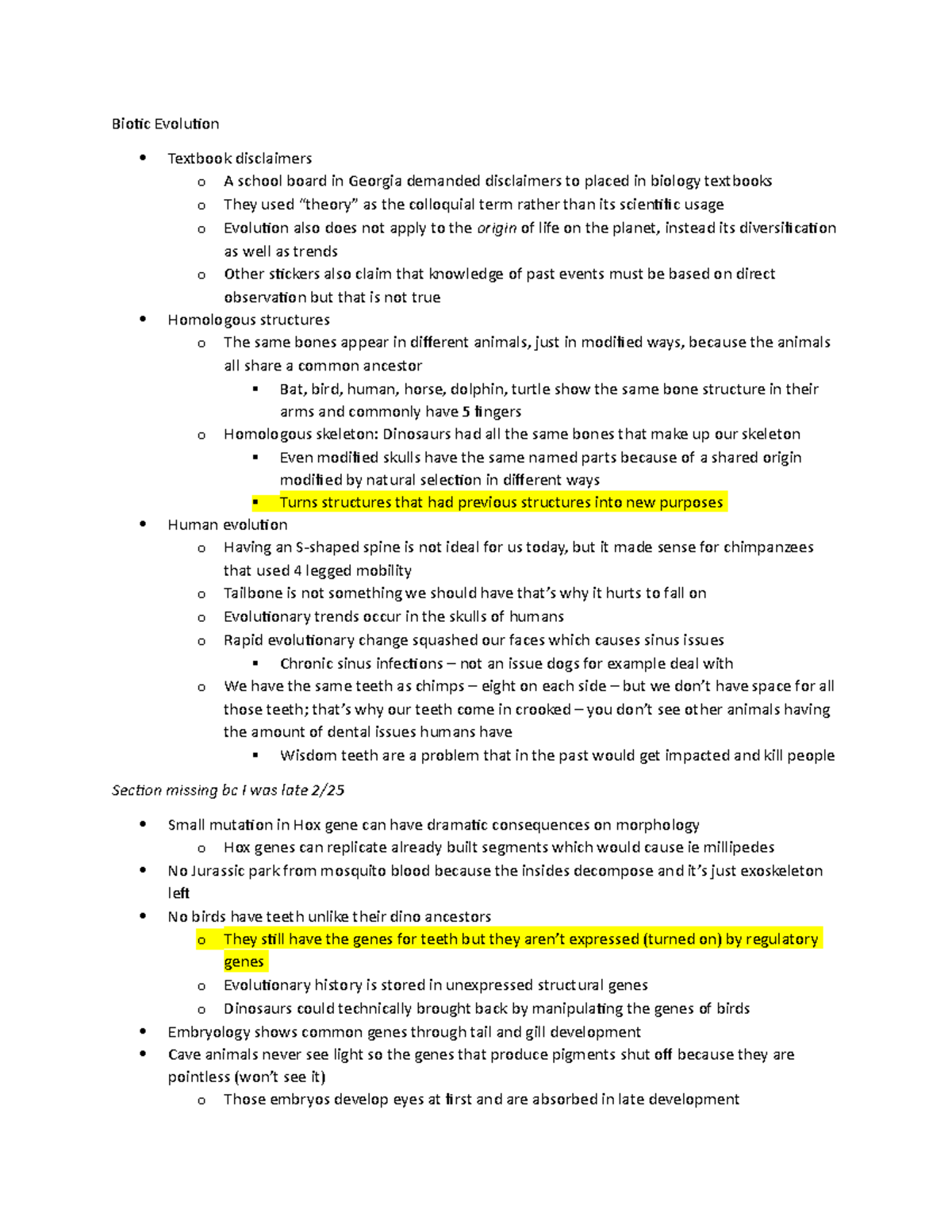 5 Biotic Evolution - Lecture notes week 7/8 - Biotic Evolution Textbook ...