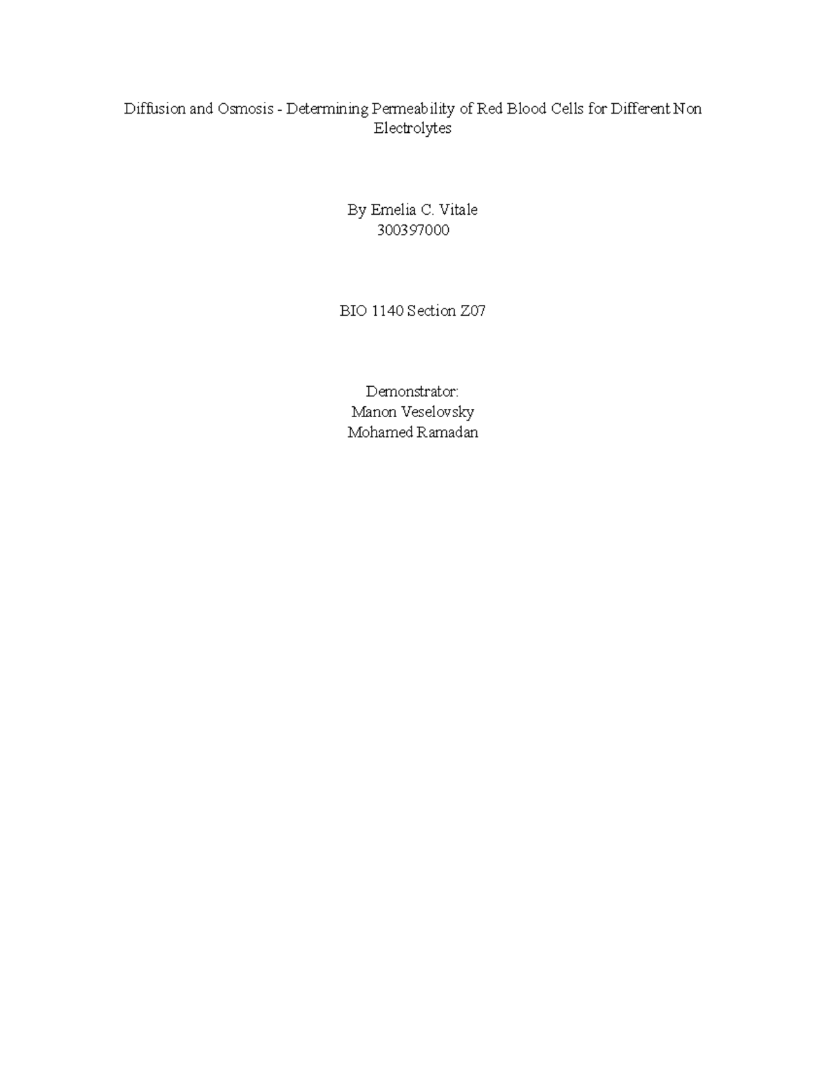 Lab 2 - Diffusion and Osmosis - Diffusion and Osmosis - Determining ...