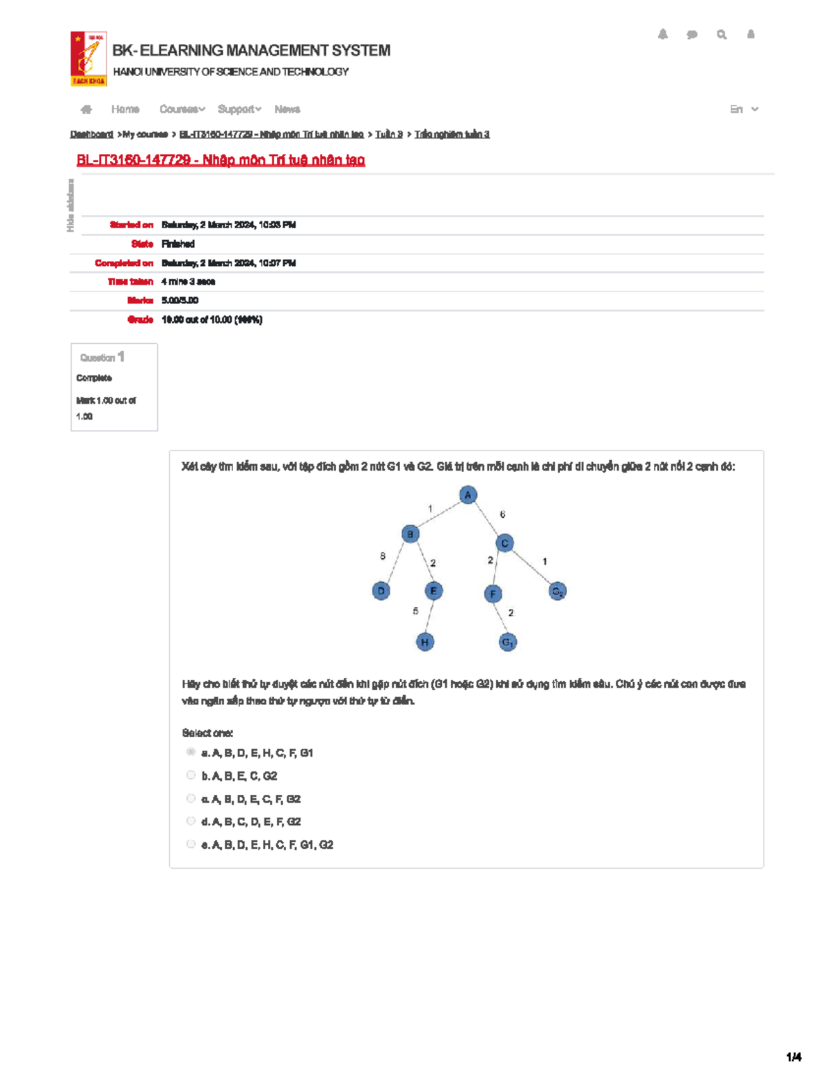 Ai3 - ai lms w3 - DAI NOC o MANAGEMENT SYSTEM HANOI UNIVERSITY OF SCIENCE AND TECHNOLOGY BACH ...