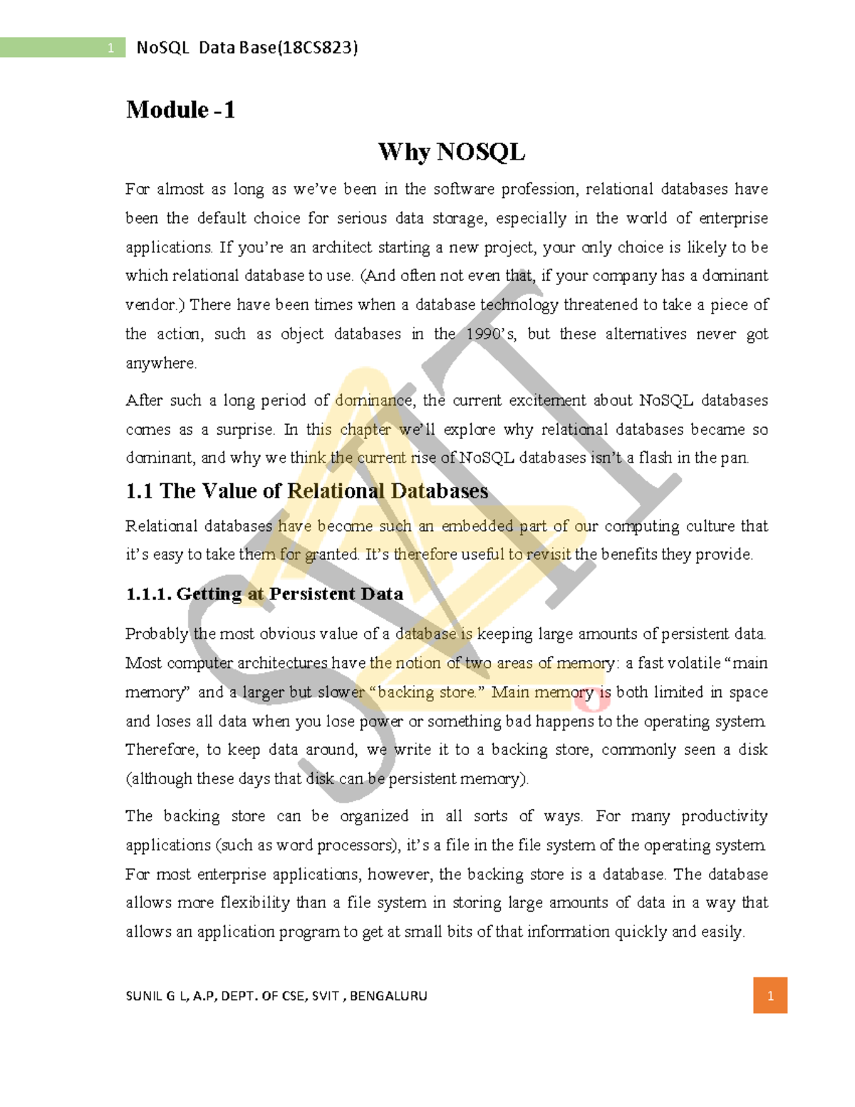 Nosql Mod1@Az Documents - Module - Why NOSQL For almost as long as we ...