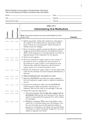 Ch 33 Compresion Stockings - 1 Skills Checklist to Accompany ...